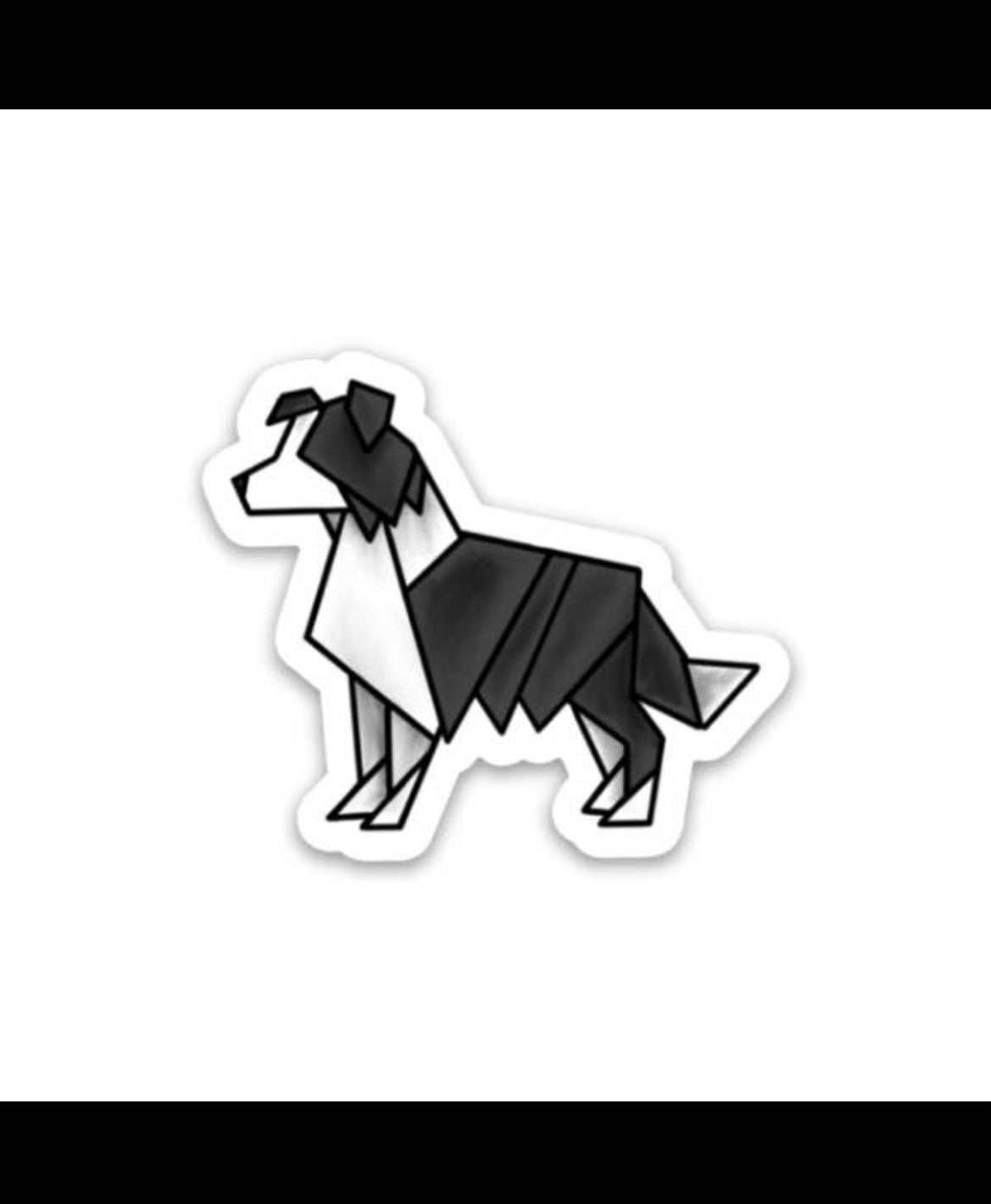 STICKER - ORIGAMI BORDER COLLIE – Mother Hubbard Printing & Embroidery